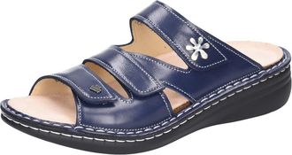 Finn Comfort Grenada Pantolette, Finn Mellow, Yuka (Glattleder), Blue 2640-195241 Blau Gr. 43