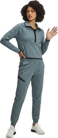 Under Armour Unstoppable Sweatshirt f&uuml;r Damen, mit kurzem Rei&szlig;verschluss, Fleece (Grau)