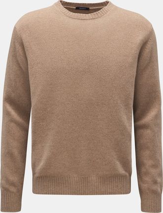 04651/ Herren - Cashmere Rundhalspullover Crew beige
