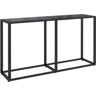 vidaXL Konsolentisch Schwarz 140x35x75,5 cm Hartglas Vidaxl