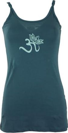 Guru Shop Guru-Boutique, Yoga-Top Bio Cotton OM, Bleu Colombe, Ducoton, Size:M (40), T-shirts de Haut de Gamme