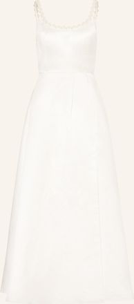 Apart Abendkleid Aus Satin Mit Schmuckperlen weiss
