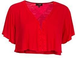 Coline Bol&eacute;ro Manches Courtes col V - Couleur : Rouge- Taille : L