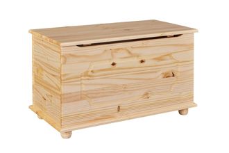 Inter Link SAS Spielzeugtruhe - Spielzeugkiste - Sitztruhe - Aufbewahrungstruhe - Containerbank - Kinderzimmer - Sitzbank mit Stauraum - Kiefer massivholz - Natur la