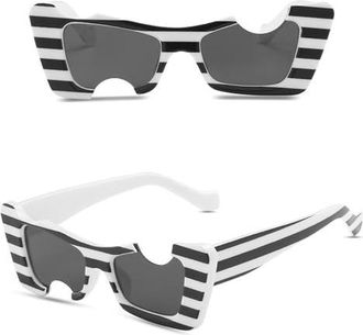 Generic Lunettes de soleil style hip-hop pour femmes, lunettes de soleil en forme doeil de chat, spectacle de mode pour femmes, lunettes de soleil pour hommes