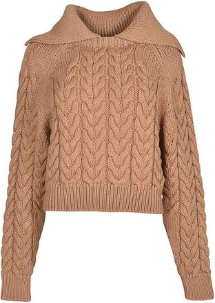 Patou Rundhalspullover - Braun