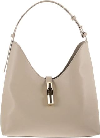 Furla Hobo Bags - Deconstructed Hobo Bag With Cylindrical Logo Hardw - Gr. unisize - in Beige - f&uuml;r Damen