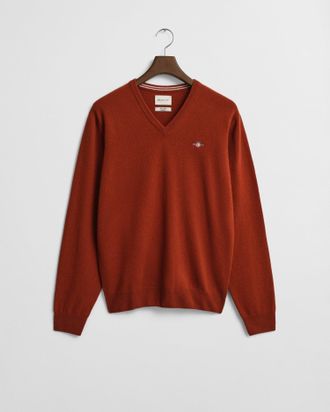 GANT Herren Superfine Lambswool V-Neck Pullover (XXXL) MODERN RUST