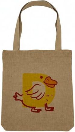 Fabulous Sac Shopping Tote Bag Aspect Lin - D like Duck Letter First Name Animals Drawing Child - Sac de Courses Toile Epaisse 360g Beige Naturel Cabas Port&eacute; E