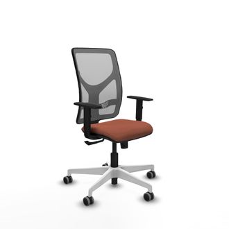 Piqueras y Crespo B&uuml;rostuhl mit 1D-Armlehnen, ausgestattet mit 3 Positionen und Schneideschaum, 65 mm Rollen, Parkett, Grau/Braun