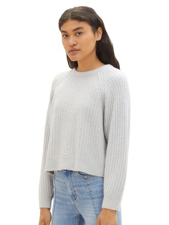 Tom Tailor Damen 1038141 Basic Pullover, 32253-basic Light Grey, XXL