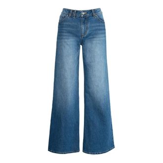 H&eacute;st Wide Leg Blaue Denim Jeans - - Jeans - Damen - Blau - 2XL