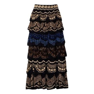 Farm Rio Langer Rock mit seitlichem Rei&szlig;verschluss und R&uuml;schen - - Skirts - Damen - Mehrfarbig - S