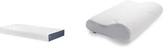 Tempur Ease by Roll-Matratze 90 x 200 cm, Weiß & Original Schlafkissen, ergonomisches Nackenstützkissen für Seiten- und Rückenschläfer, Memory Foam, Weiß, S 