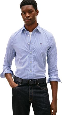 Tommy Hilfiger Herren Core Flex Pop Classic STP Mw0Mw41403 L/S Shirt, Blue (Wedge Blue/Stripe), XXL