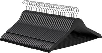 Songmics Kleiderb&uuml;gel Holz, 30er Set, B&uuml;gel aus Massivholz, Einkerbungen im Schulterbereich, Rutschfester Hosensteg, um 360&deg; drehbarer Haken, f&uuml;r Anz&uuml;ge, Hemde