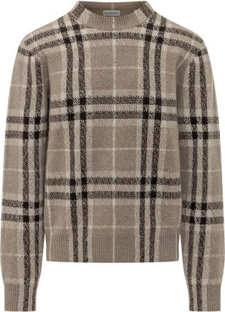 Burberry Pull &agrave; col roul&eacute; &agrave; losanges - Homme - Pulls - Beige - Taille: L