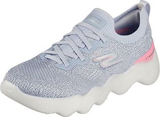 Skechers 124905 Gypk, Chaussures de Sport Femme, Grauer Stoff, Pinker Rand, 35.5 EU