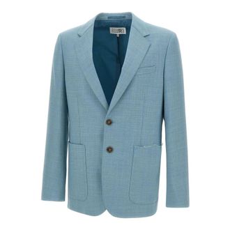 Maison Margiela Homme, Vestes, Bleu, Taille: M Blazer &agrave; Deux Boutons