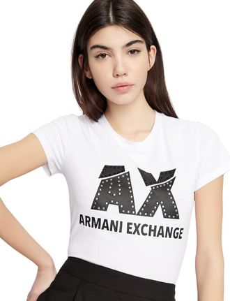 A|X Armani Exchange Damen 8nyt86 T-Shirt, Wei&szlig;, XL