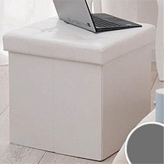 Trade Shop Trade Shop - WÜRFELFÖRMIGER KUNSTLEDERPUFF BOX PUFF FUSSSTÜTZE FARBE - Weiß