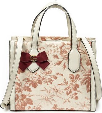 Gucci Crossbody Bags - Small GG Ribbon Herbarium Tote - Gr. unisize - in Wei&szlig; - f&uuml;r Damen