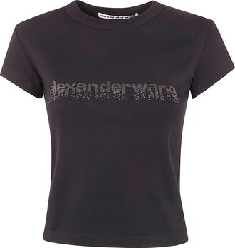 Alexander Wang Baby Tee With Hotfix Graphic T-Shirt