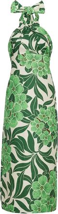 Cara Cara robe mi-longue imprim&eacute;e Perla &agrave; dos-nu - Vert