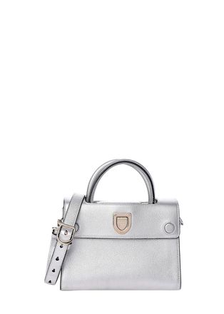 Dior Silver Grained Leather Mini Diorama Bag