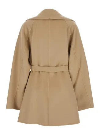 Sportmax Womens Coat, Beige Virgin Wool