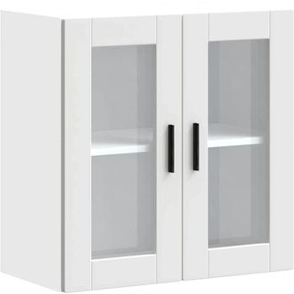 vidaXL K&uuml;chen-H&auml;ngeschrank mit Glast&uuml;r Porto Wei&szlig; vidaXL