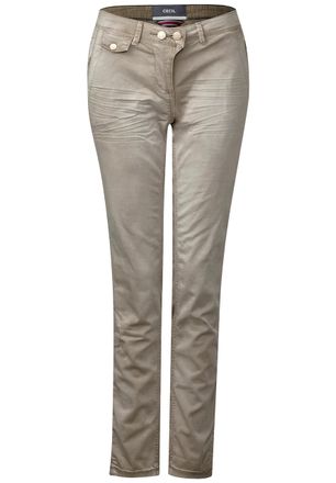 Cecil Damen Tapered Hose 371221 New York SS18 B371221, Einfarbig, Gr. 46 (Herstellergr&ouml;&szlig;e: 36), Beige (Cashew Cream 11276)