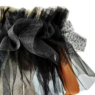 Generic NYSBH Ch&acirc;le en tulle &agrave; volants pour femme Rouge, Noir, M