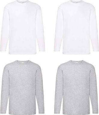 Fruit Of The Loom 4 T Shirt Longsleeve M L XL XXL Langarm Verschiedene Farbsets ausw&auml;hlbar (M, Farbset 3)