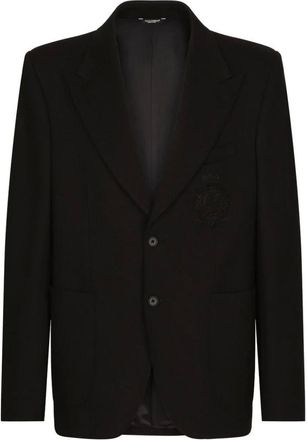 Dolce & Gabbana Homme, Vestes, Noir, Taille: L Blazer Ajust&eacute; Crois&eacute;
