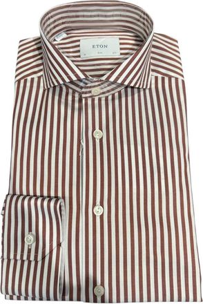 Eton Homme, Chemises, Brun, Taille: 3XL Chemise ray&eacute;e
