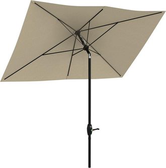 OUTSUNNY Parasol - Aluminium - 290x200x248cm - cr&egrave;me
