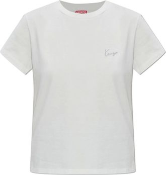 Kenzo Femme, Tops, Blanc, Taille: 38 FR Logo T-Shirt