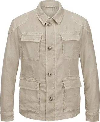 Milestone Leichtes Fieldjacket aus einem Leinen-Mix mit Stretch, Garment Dyed in