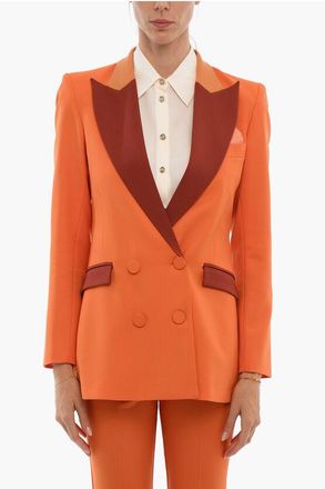 Hebe Studio Flap Pockets BIANCA Double Breasted Blazer size 38