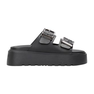 Casadei Schwarze Ledersandalen mit Doppelriemen - - Shoes - Damen - Schwarzk - 39 EU