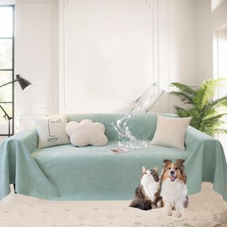 Shanna Chenille-Set Sofabezug und Sofadecke: Eleganz Ultra Weicher Komfort Atmungsaktiv Sofa &Uuml;berz&uuml;ge Maschinenwaschbar M&ouml;bel Schutz Super Passform f&uuml;r Hunde