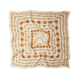 Versace Femme, Accessoires, Multicolore, Taille: ONE Size Foulard 90x90 Bio Silk Twill The Lover Impression Jet dEncre