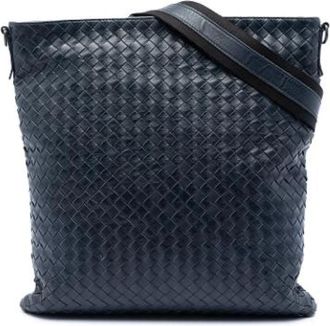 Bottega Veneta Pre-owned Woven Nappa Crossbody - Femme - Pre-owned - Bleu - Taille: ONE Size
