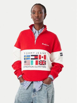 Tommy Jeans Sweatshirt DW0DW23806 Rot Relaxed Fit