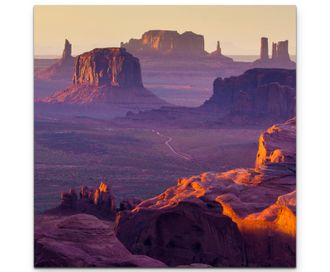 Paul Sinus Art Leinwandbilder | Bilder Leinwand 60x60cm Monument Valley bei Sonnenuntergang