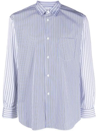 Comme Des Gar&ccedil;ons chemise en coton &agrave; rayures - Bleu
