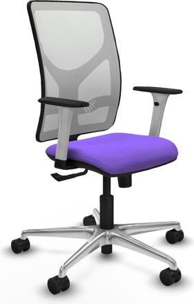 Piqueras y Crespo Schreibtischstuhl, wei&szlig; und lila, mit wei&szlig;en und schwarzen Armlehnen, h&ouml;henverstellbare Lendenwirbelst&uuml;tze, 3 Positionen, Wei&szlig; / Lila
