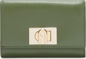 Furla 1927 Kompaktes Portemonnaie M Oliva Grün Strukturiertes Leder Damen