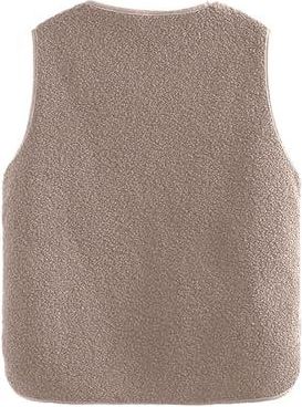 Generic Gilet en Fausse Peau de Mouton pour Femme, Veste Luxueuse sans Manches doubl&eacute;e pour Une Chaleur hivernale Ultime Haut Homme Marque